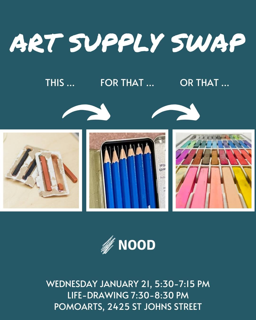 NOOD Art Supply Swap + Life Drawing - ArtsConnect